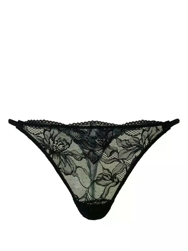 TWINSET Lace Thong - Black