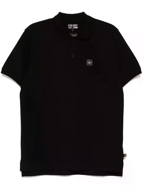 Izzue Logo-patch Polo Shirt - Black