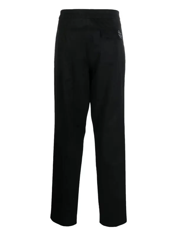 Roberto Cavalli Logo-embroidered Cotton Trousers