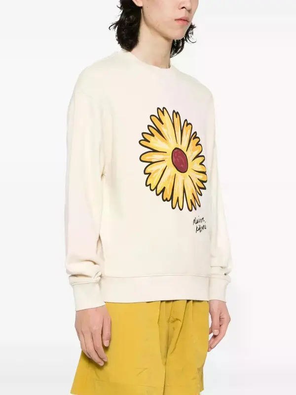 Maison Kitsuné Sunflower Motif Long-sleeve Sweater