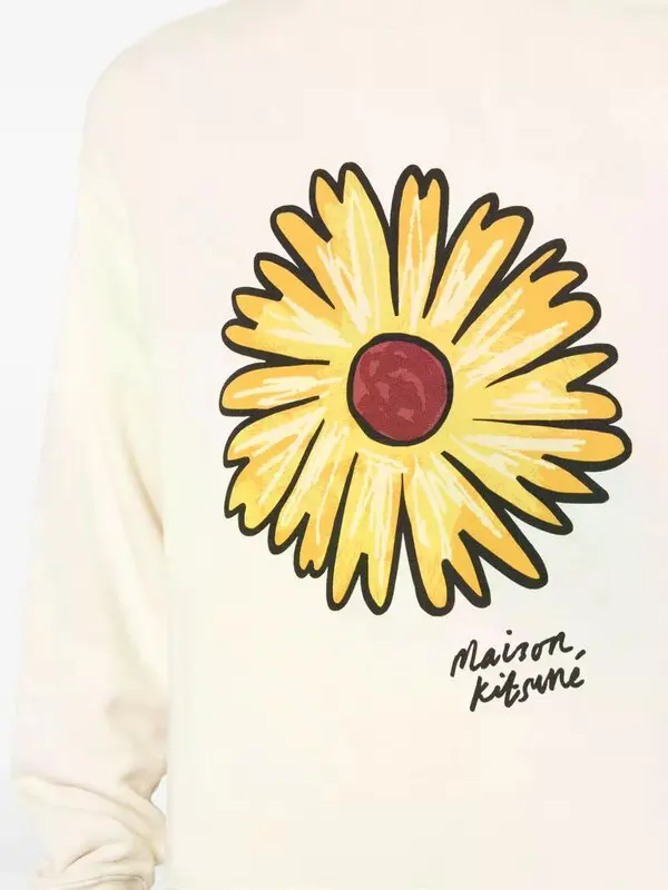 Maison Kitsuné Sunflower Motif Long-sleeve Sweater