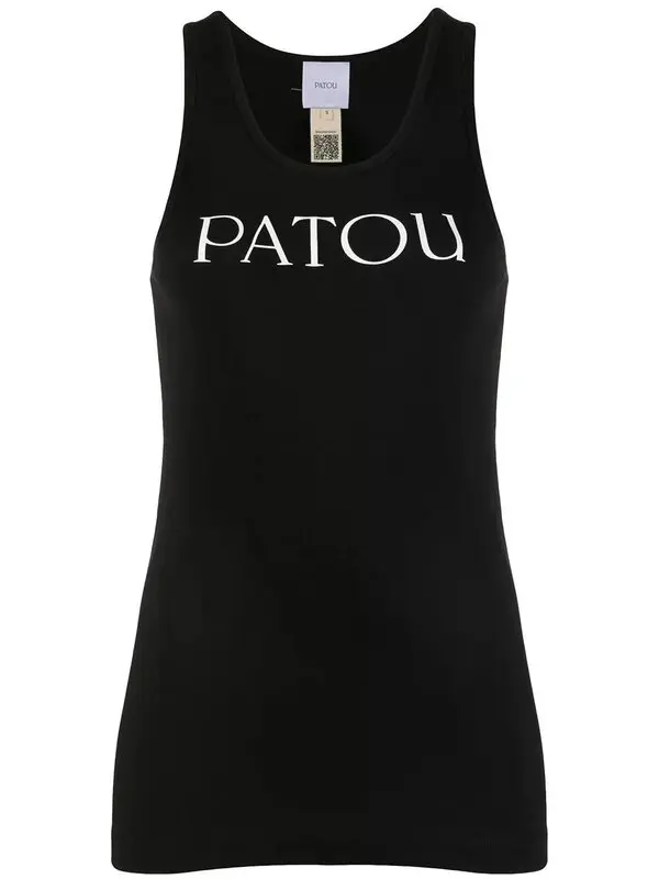 PATOU Logo-print Jersey Tank Top - Black