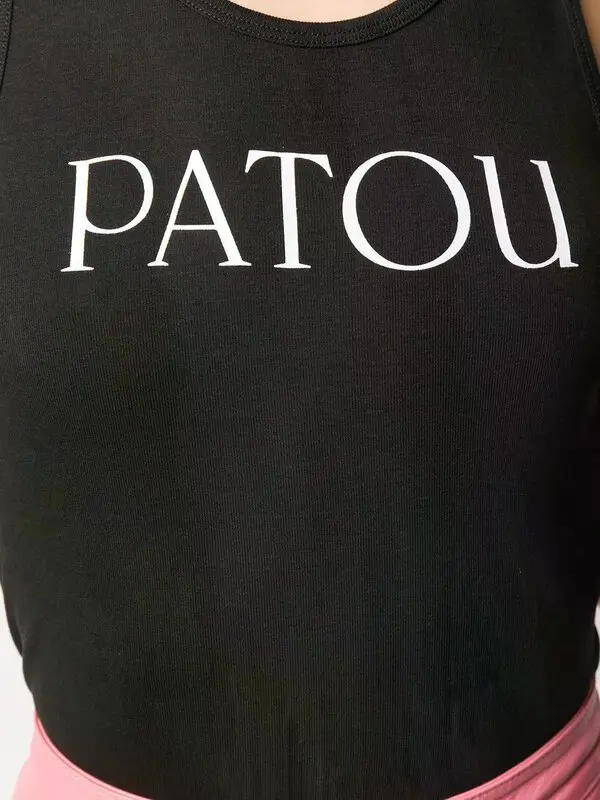 PATOU Logo-print Jersey Tank Top - Black