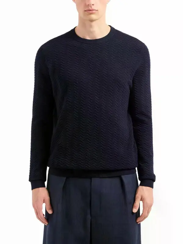 Giorgio Armani Chevron Knit Wool-blend Jumper