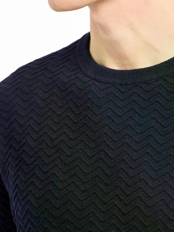 Giorgio Armani Chevron Knit Wool-blend Jumper