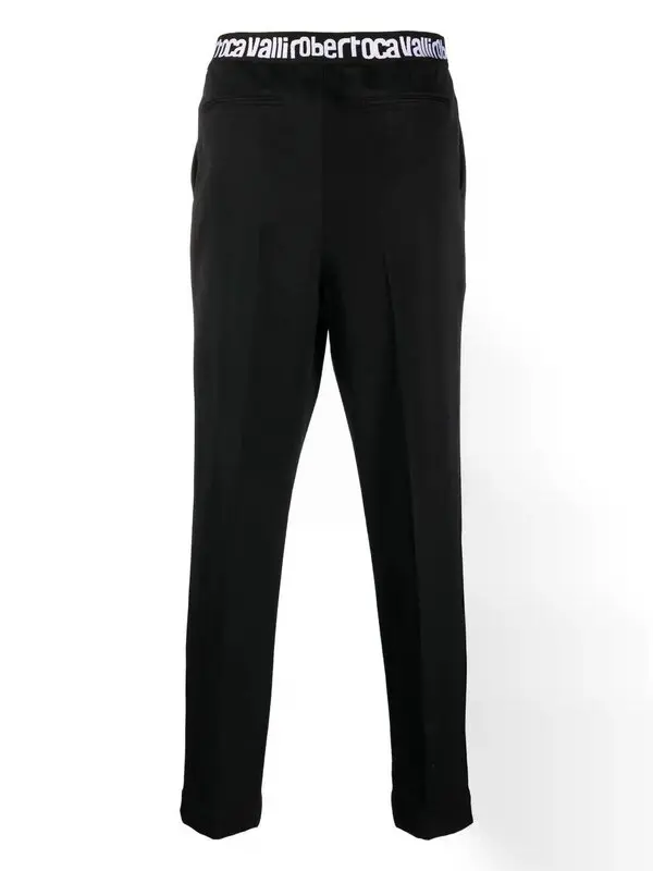 Roberto Cavalli Logo-waist Tapered Trousers