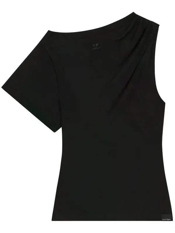 COURREGES Asymmetric Draped T-shirt