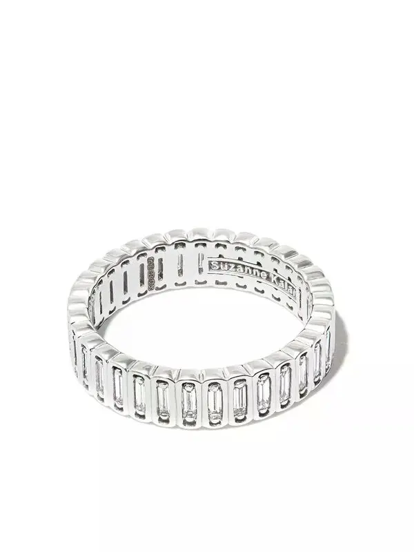 SUZANNE KALAN 18kt White Gold Diamond Eternity Band Ring - Silver