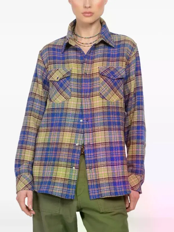 GOD'S TRUE CASHMERE Check-print Cashmere Overshirt