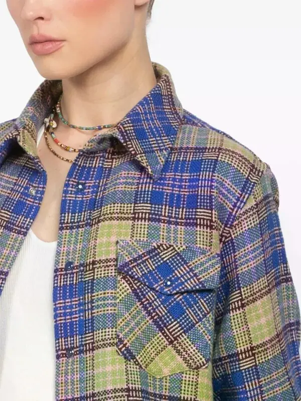 GOD'S TRUE CASHMERE Check-print Cashmere Overshirt