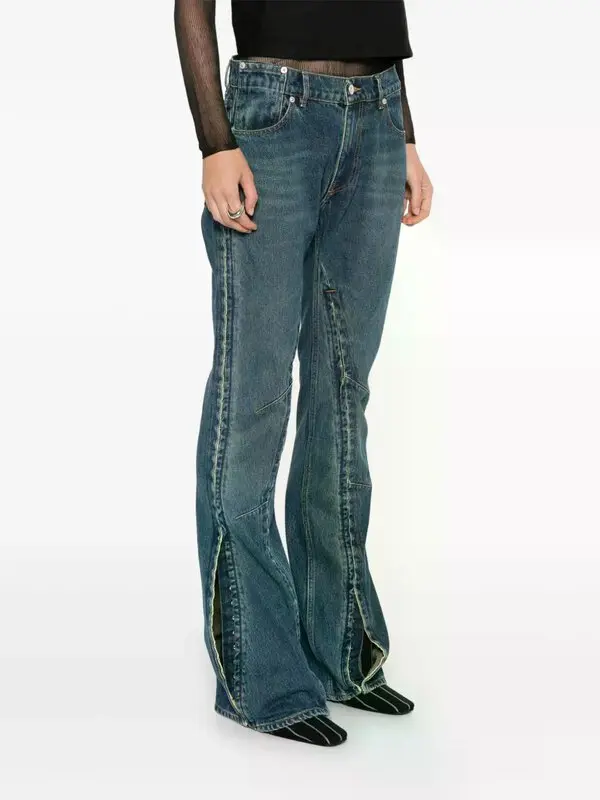 Y/project Hook And Eye Flared Jeans - Blue