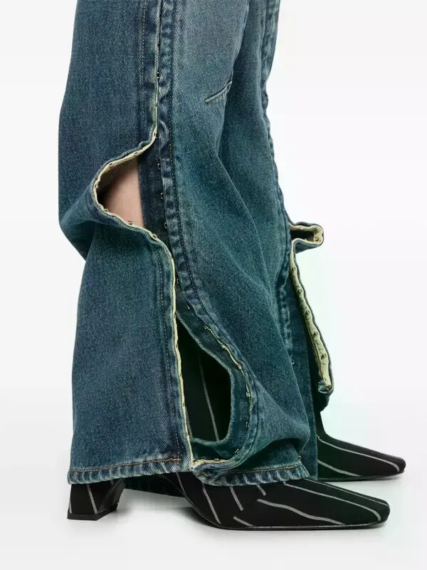 Y/project Hook And Eye Flared Jeans - Blue