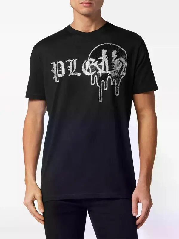 Philipp Plein Rhinestone-logo Cotton T-shirt - Black