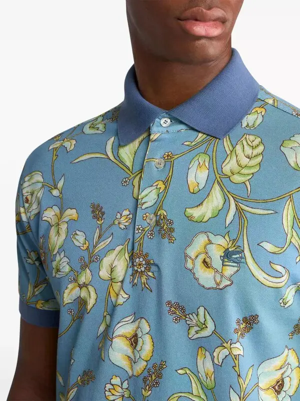 Etro Floral Polo Shirt - Blue