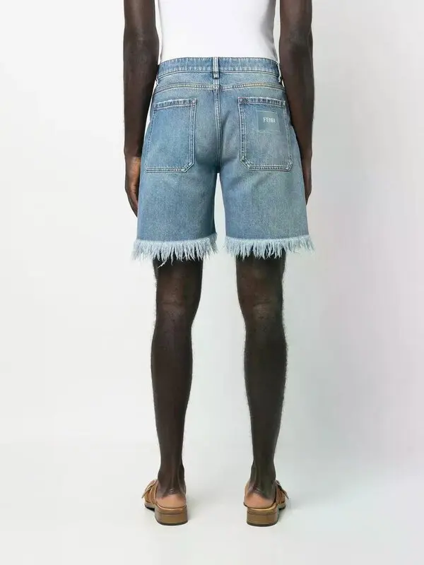 Fendi Frayed-details Denim Shorts