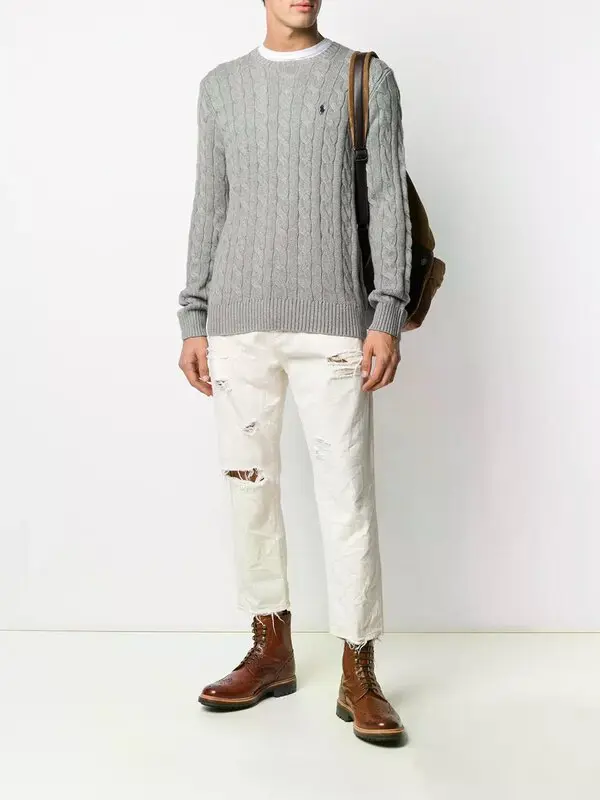 Polo Ralph Lauren Cable Knit Sweatshirt - Grey