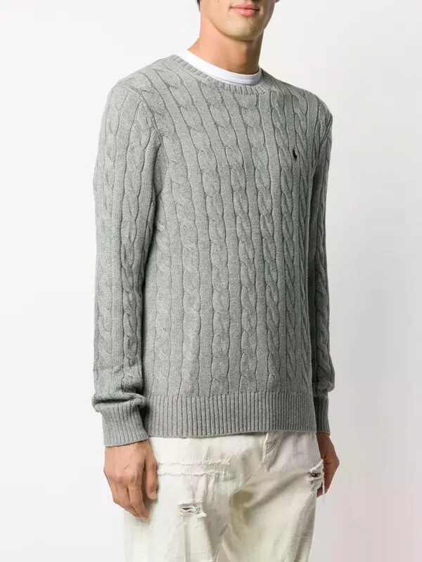 Polo Ralph Lauren Cable Knit Sweatshirt - Grey