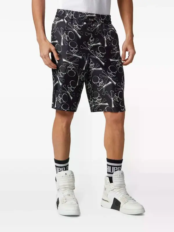 Philipp Plein Skull-print Silk Shorts