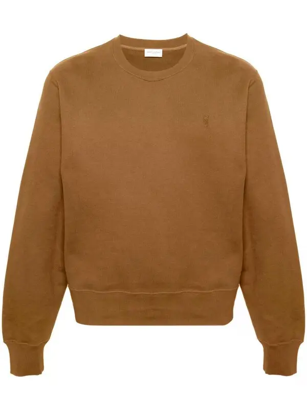 Saint Laurent Logo-embroidered Cotton Sweatshirt