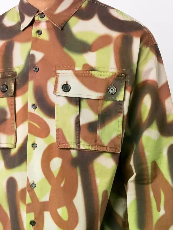 Dsquared2 Abstract-print Flap-pocket Shirt