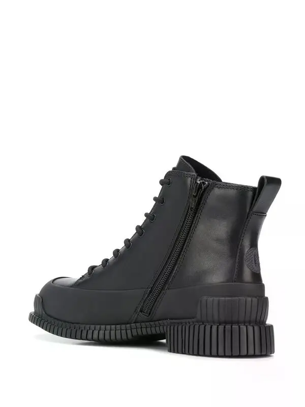 Camper Pix Lace-up Combat Boots - Black