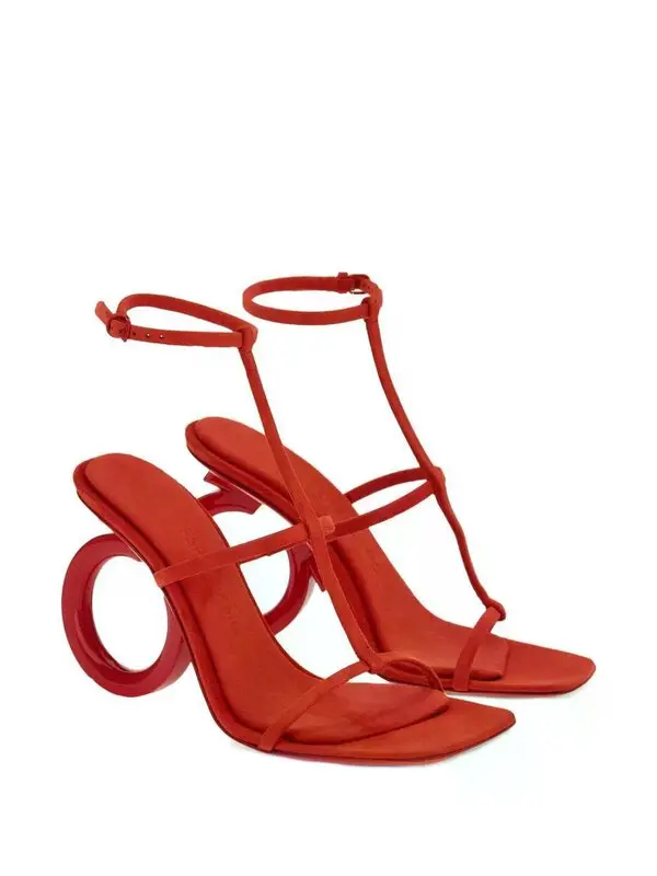 FERRAGAMO Elina 105mm Suede Sandals - Red