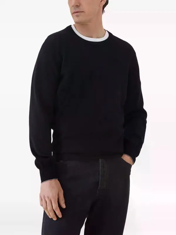 Brunello Cucinelli Crew Neck Cashmere Jumper - Black