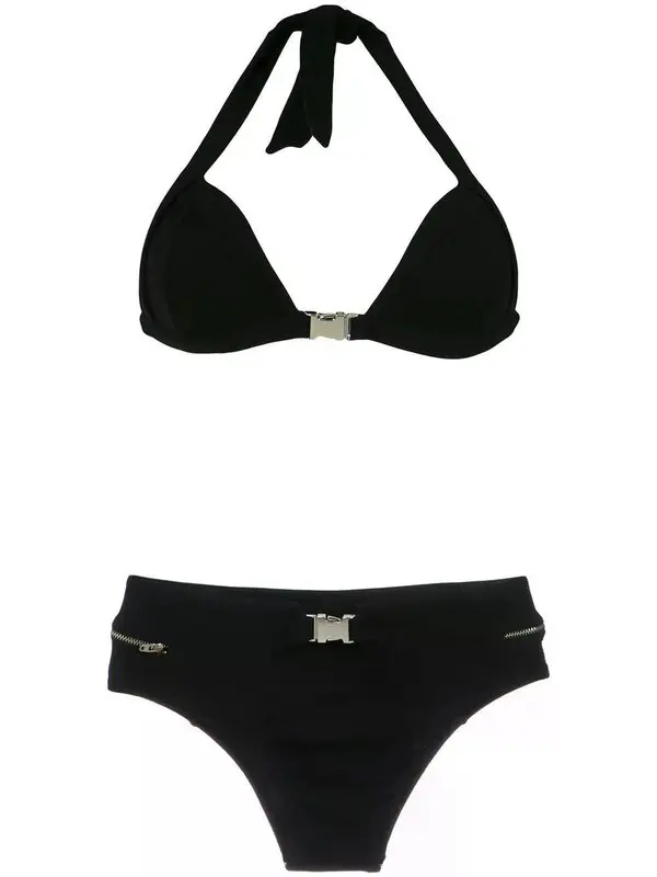 AMIR SLAMA Buckle Detail Bikini Set - Black