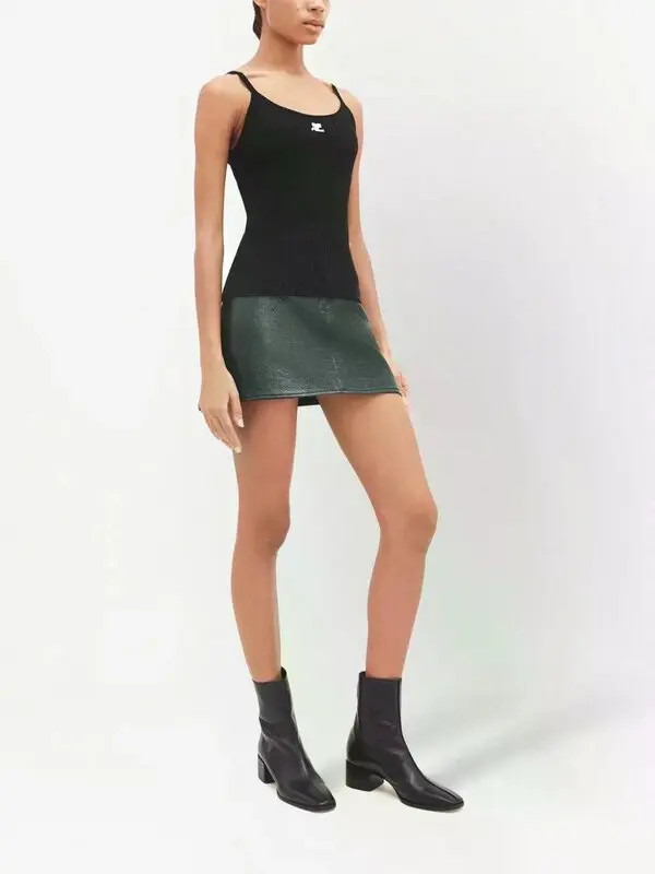 COURREGES Reedition Ribbed Tank Top - Black