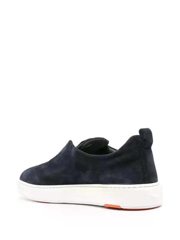 Santoni Suede Slip-on Sneakers - Blue