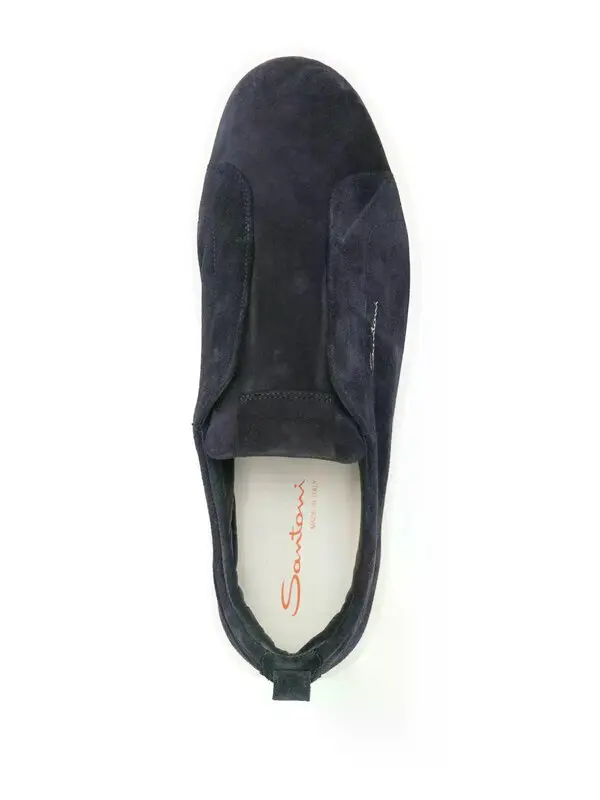 Santoni Suede Slip-on Sneakers - Blue