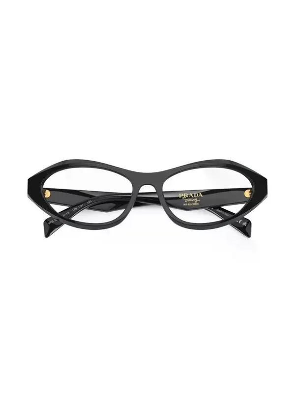 Prada Logo-engraved Oval-frame Glasses