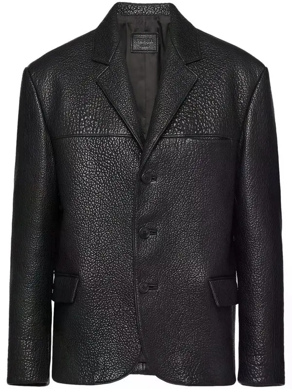 Prada Single-breasted Leather Jacket