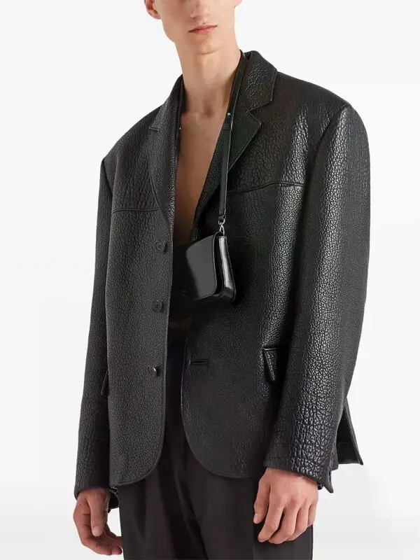 Prada Single-breasted Leather Jacket