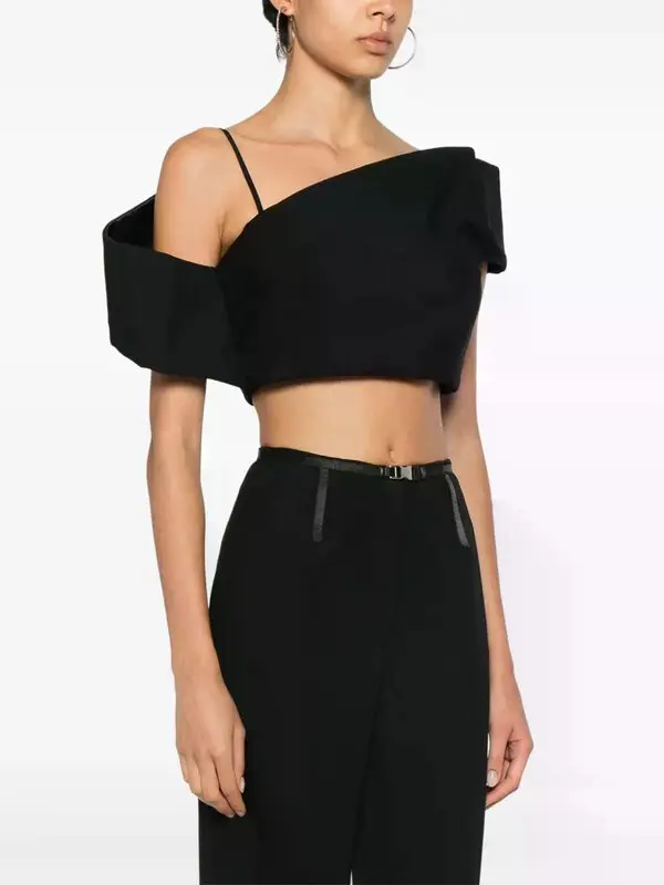 Alexander McQueen Deconstructed Asymmetric Crop Top