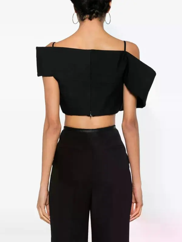 Alexander McQueen Deconstructed Asymmetric Crop Top