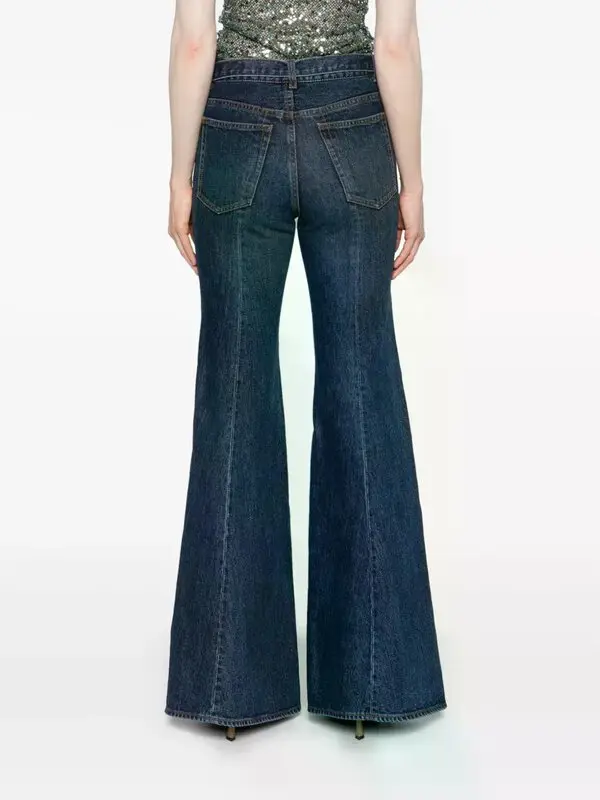 Sacai Belted Mid-rise Flared Jeans