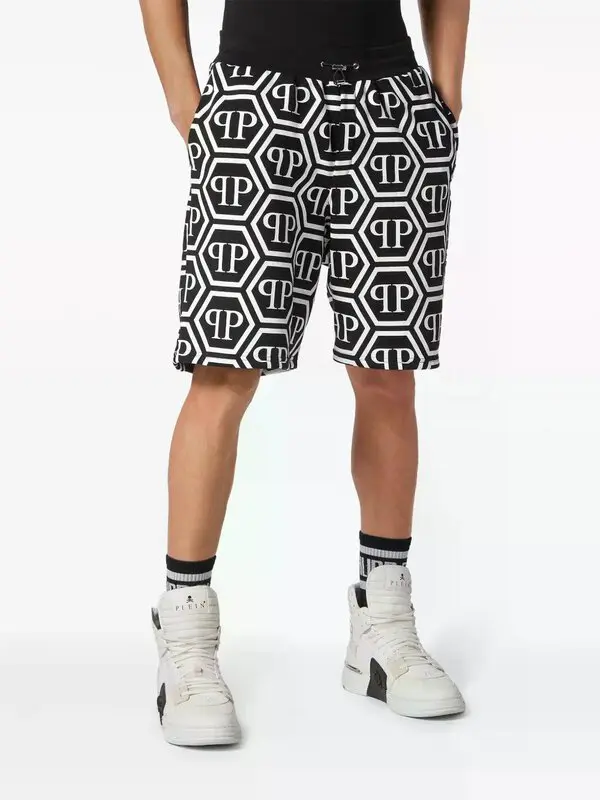 Philipp Plein Monogram Drawstring Track Shorts