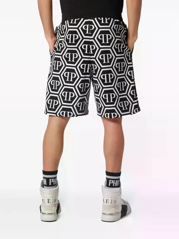 Philipp Plein Monogram Drawstring Track Shorts