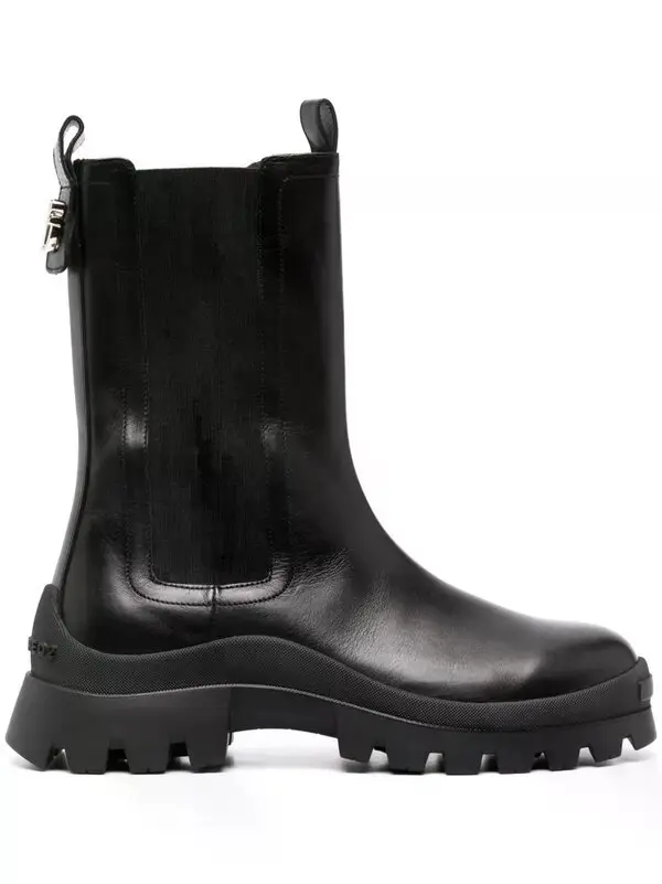 Dsquared2 Logo-plaque Leather Ankle Boots