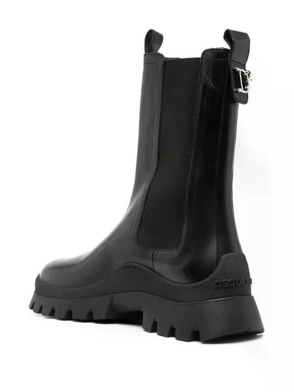 Dsquared2 Logo-plaque Leather Ankle Boots
