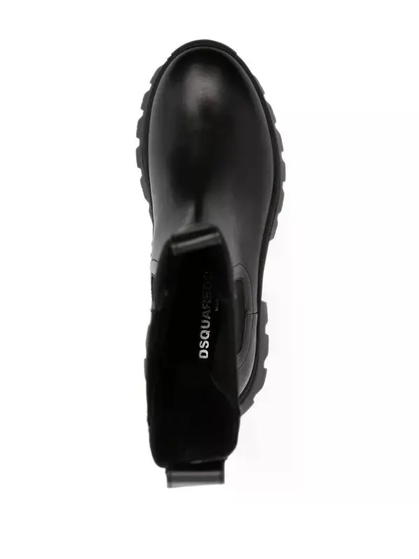 Dsquared2 Logo-plaque Leather Ankle Boots