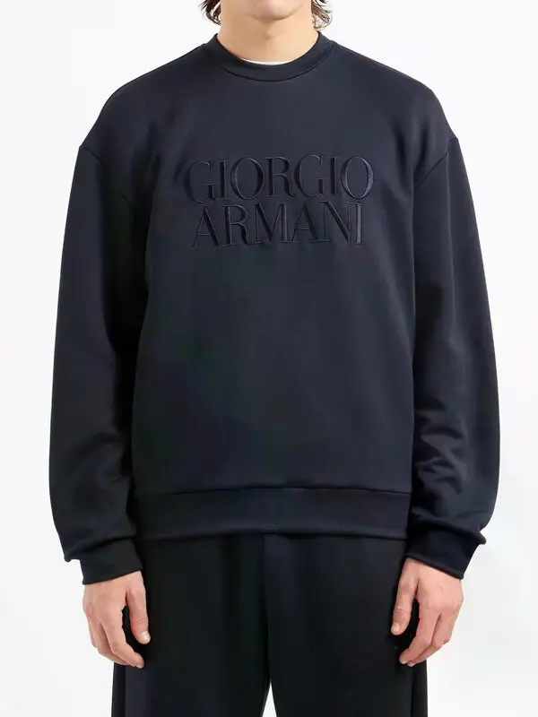 Giorgio Armani Logo-embroidered Round-neck Jumper