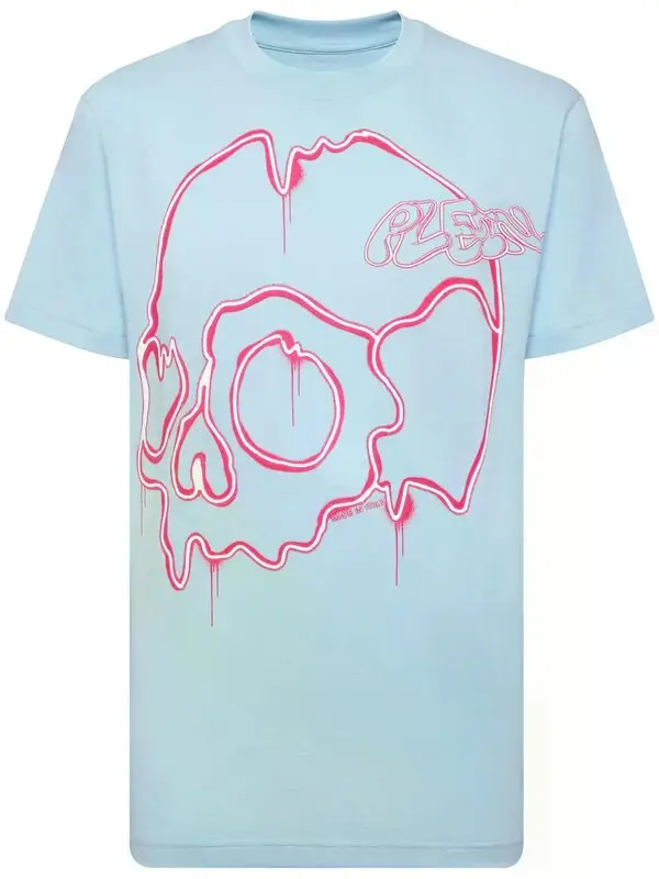Philipp Plein Dripping Skull Graphic-print T-shirt - Blue
