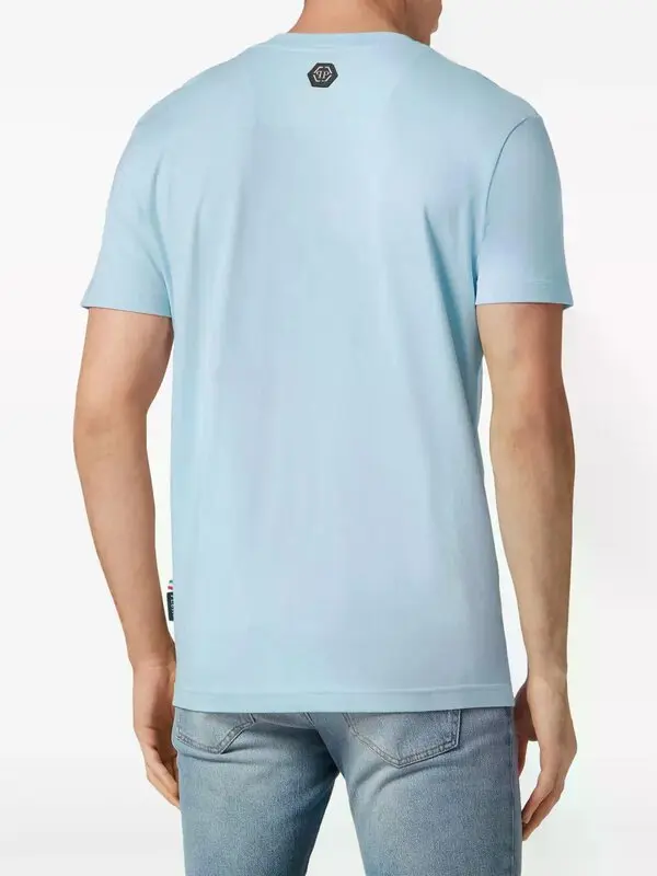 Philipp Plein Dripping Skull Graphic-print T-shirt - Blue