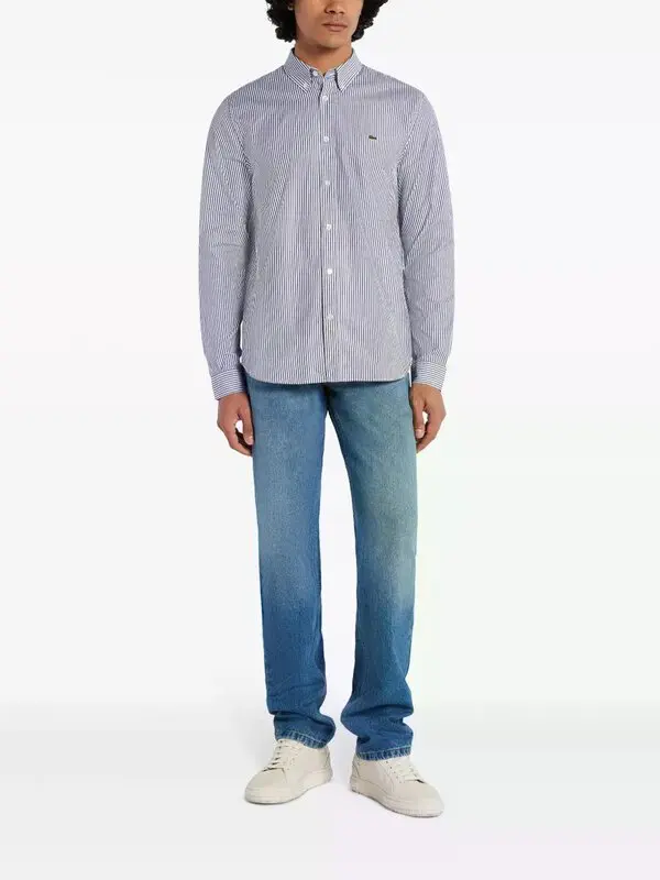 Lacoste Logo-patch Striped Cotton Shirt
