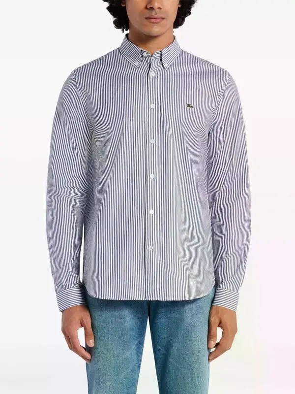Lacoste Logo-patch Striped Cotton Shirt