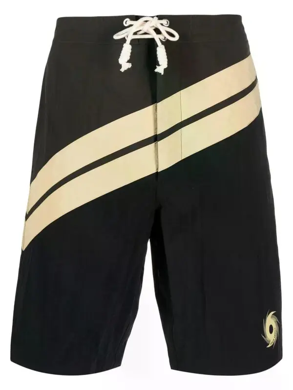 Palm Angels Diagonal Surf Swim Shorts - Black