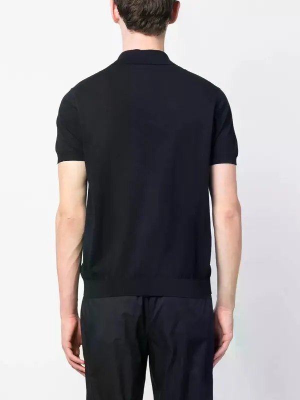 Malo Fine-knit Cotton Polo Shirt - Blue