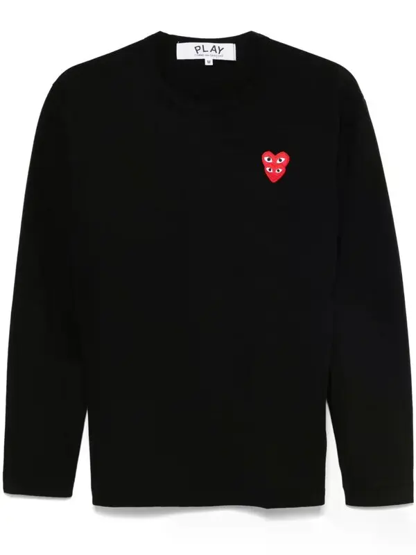 Play Comme Des Garcon Heart-patch T-shirt